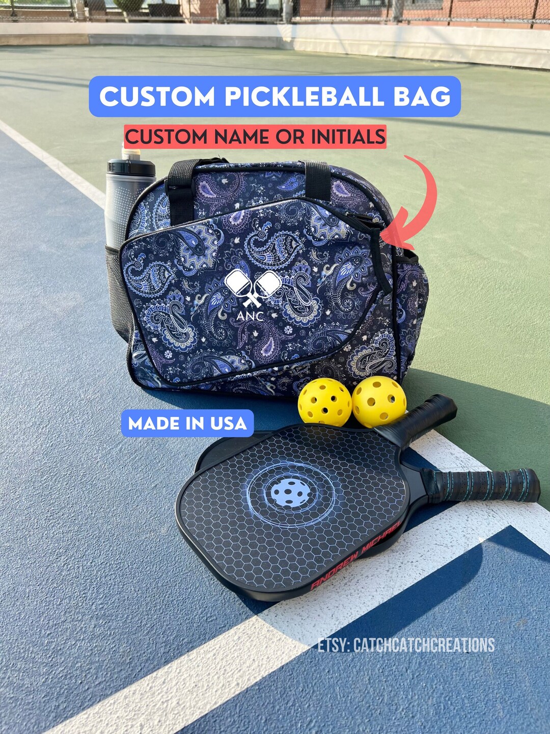 Custom Pickleball Bag Personalized Pickleball Decal Name Bag - Etsy