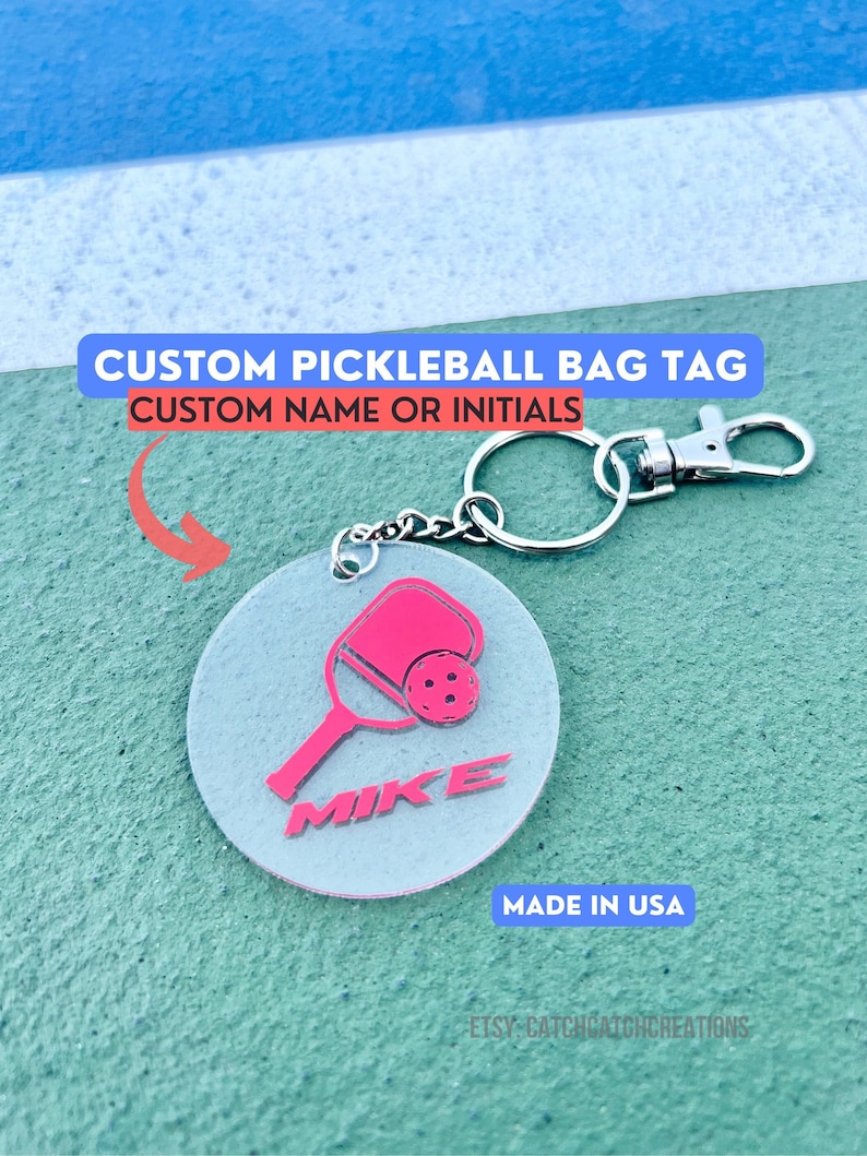 Custom Pickleball Bag Tag Personalized Pickleball Keychain Bag - Etsy