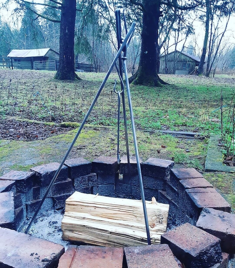 Hand Forged Fire Pit Cooking Tripod - Etsy