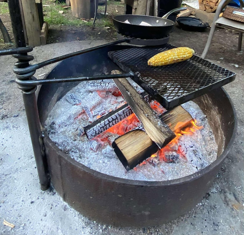 Hand Forged Campfire Tripod Grill Attachment - Etsy