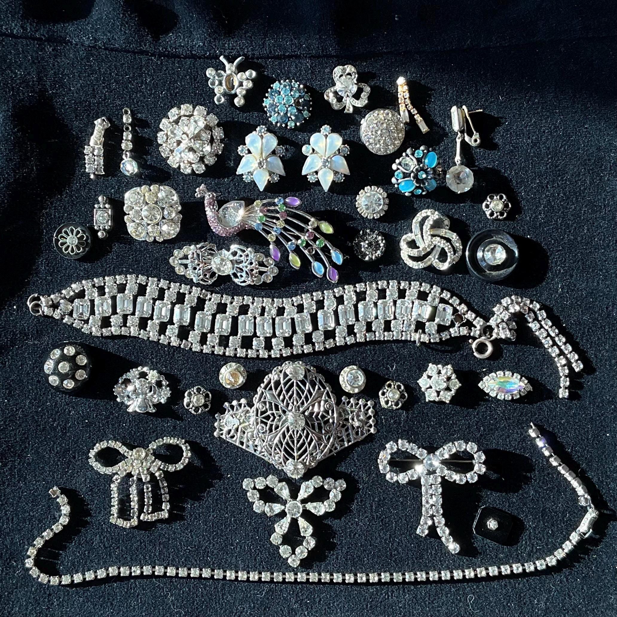Lot of Vintage Modern Rhinestone Craft Jewelry Repurpose Upcycle ...
