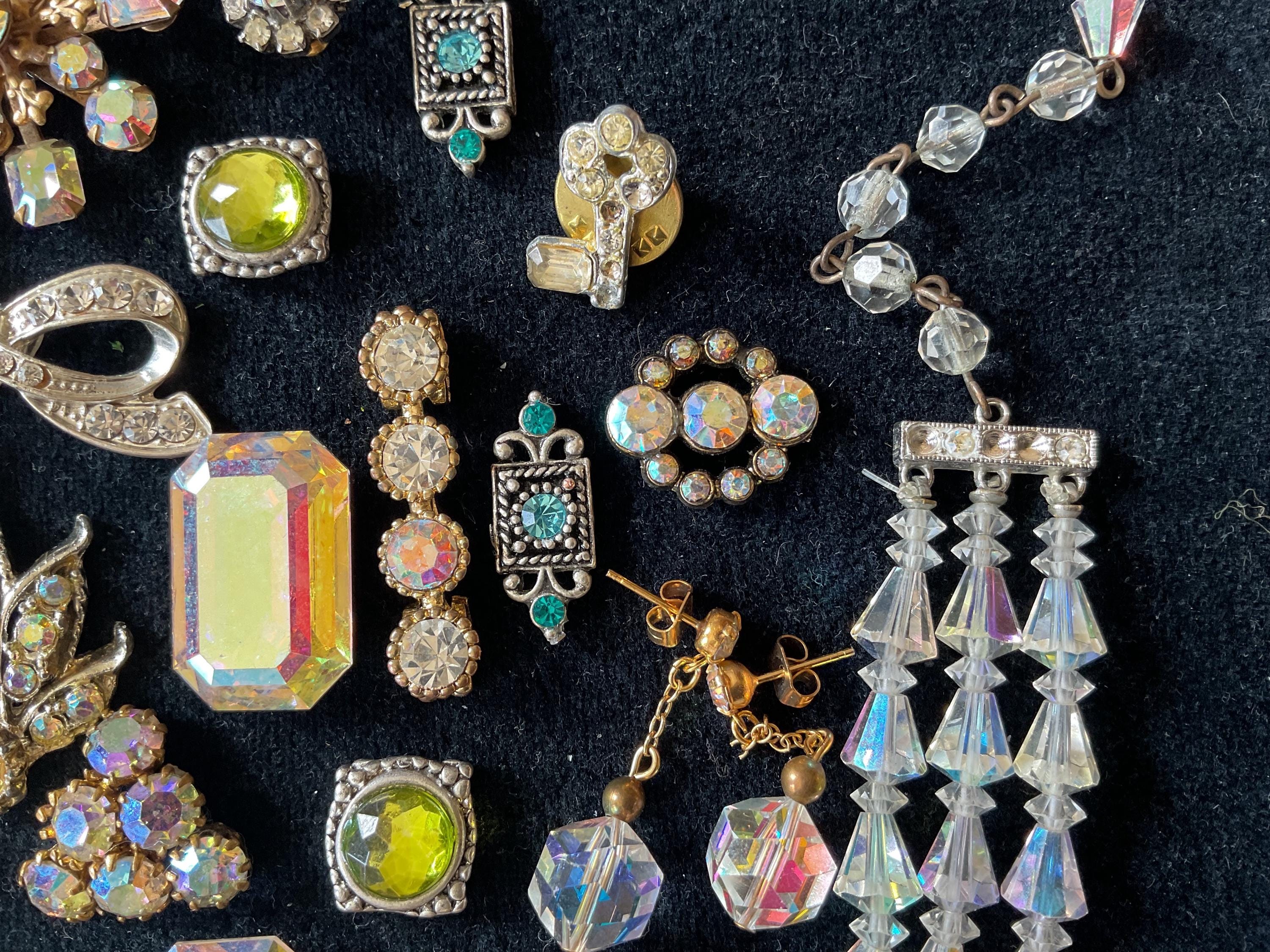 Lot of Vintage Rhinestone Craft Jewelry Repurpose Upcycle Jewelry ...