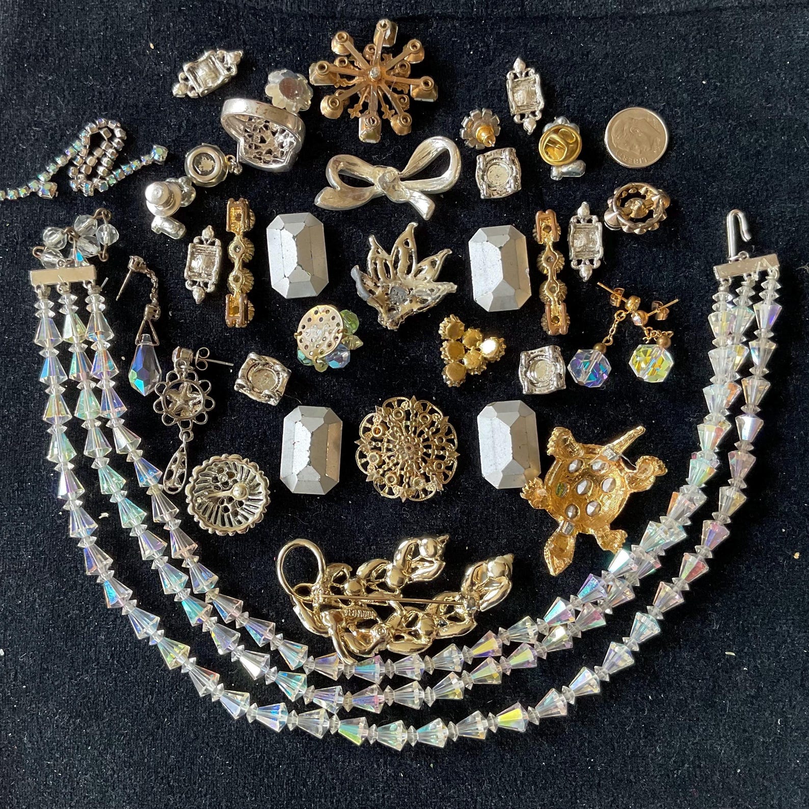 Lot of Vintage Rhinestone Craft Jewelry Repurpose Upcycle Jewelry ...