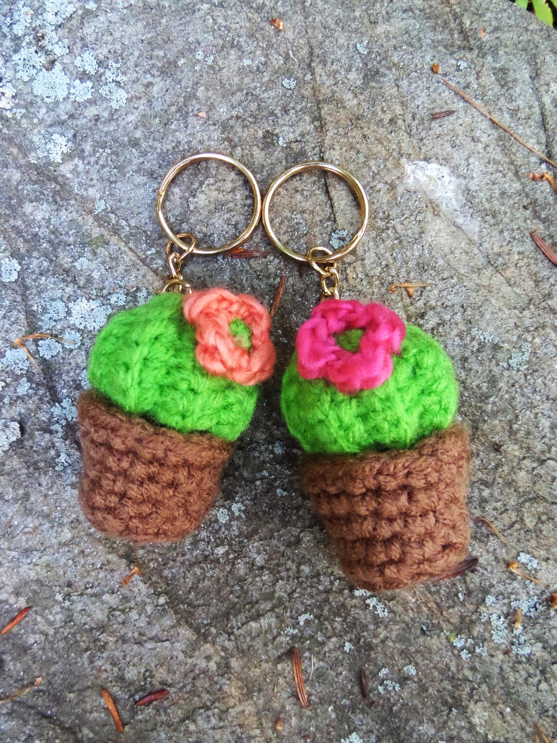 Cactus Pot Keychain - Etsy