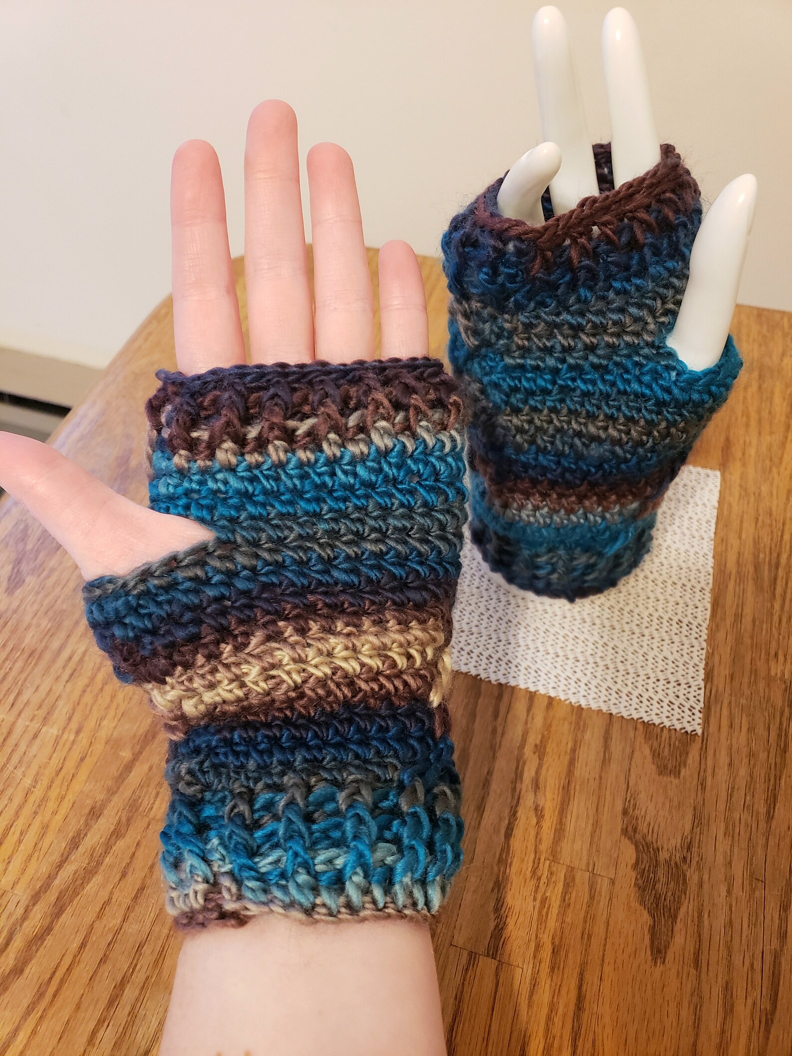 Multi-colored Soft Fingerless Gloves (crochet) - Etsy