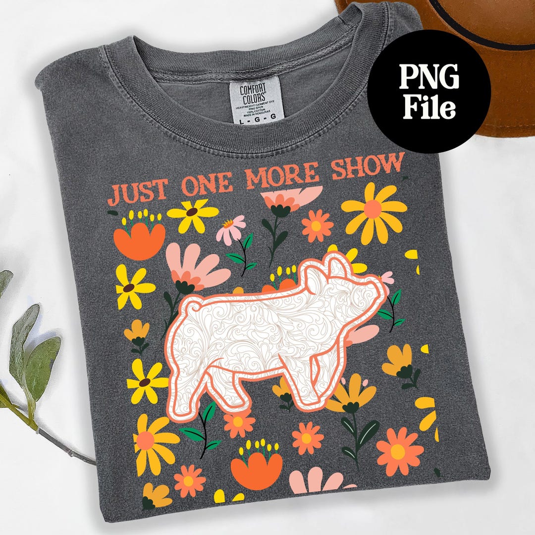 Spring Floral Vintage Pig PNG: County Fair Swine Digital Graphic, Hog ...