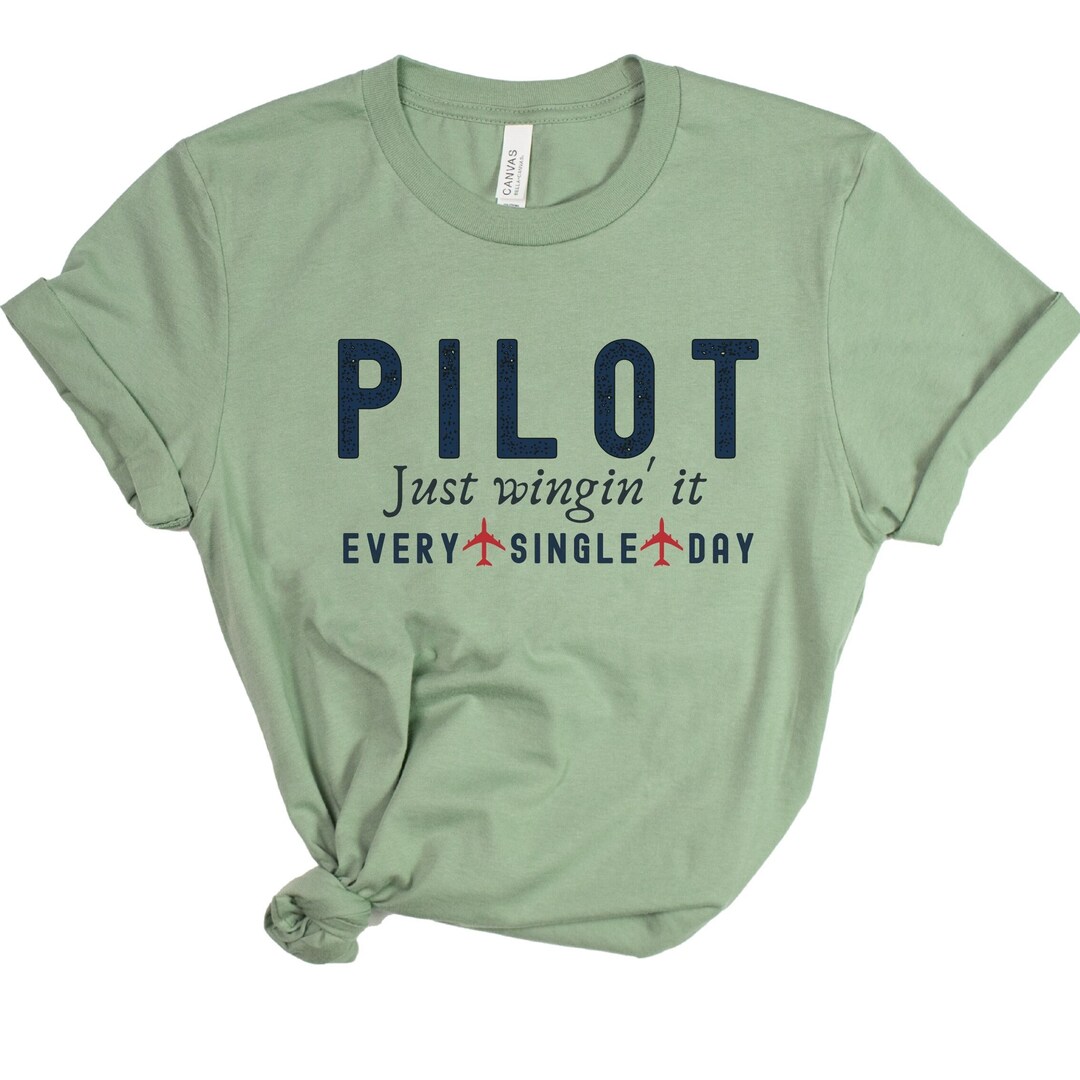 Airline Pilot Shirt Plane Tshirt Flying T-shirt Winging It Tee Aviation ...