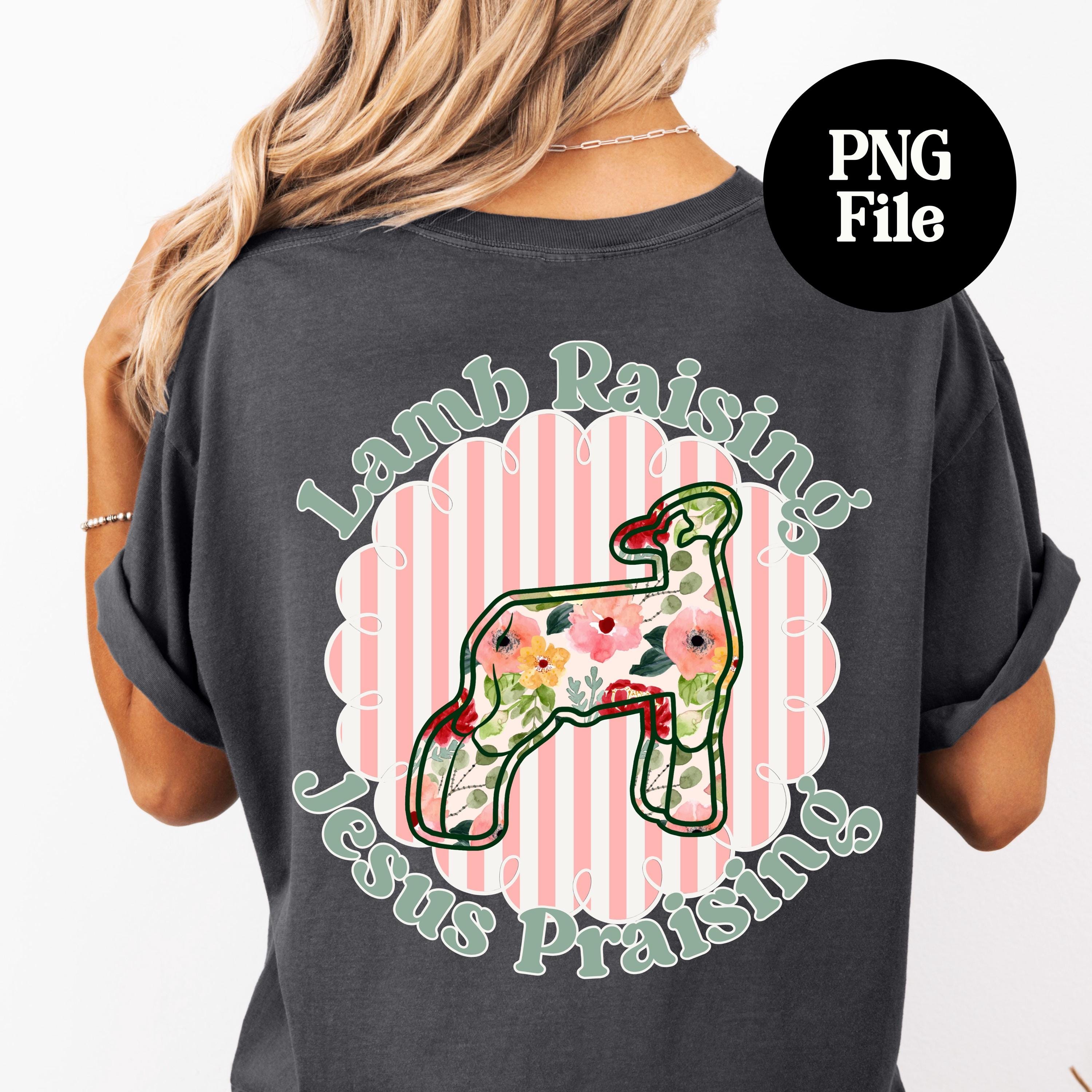 Coquette Lamb Jesus Striped Floral PNG: County Fair Sheep Digital ...