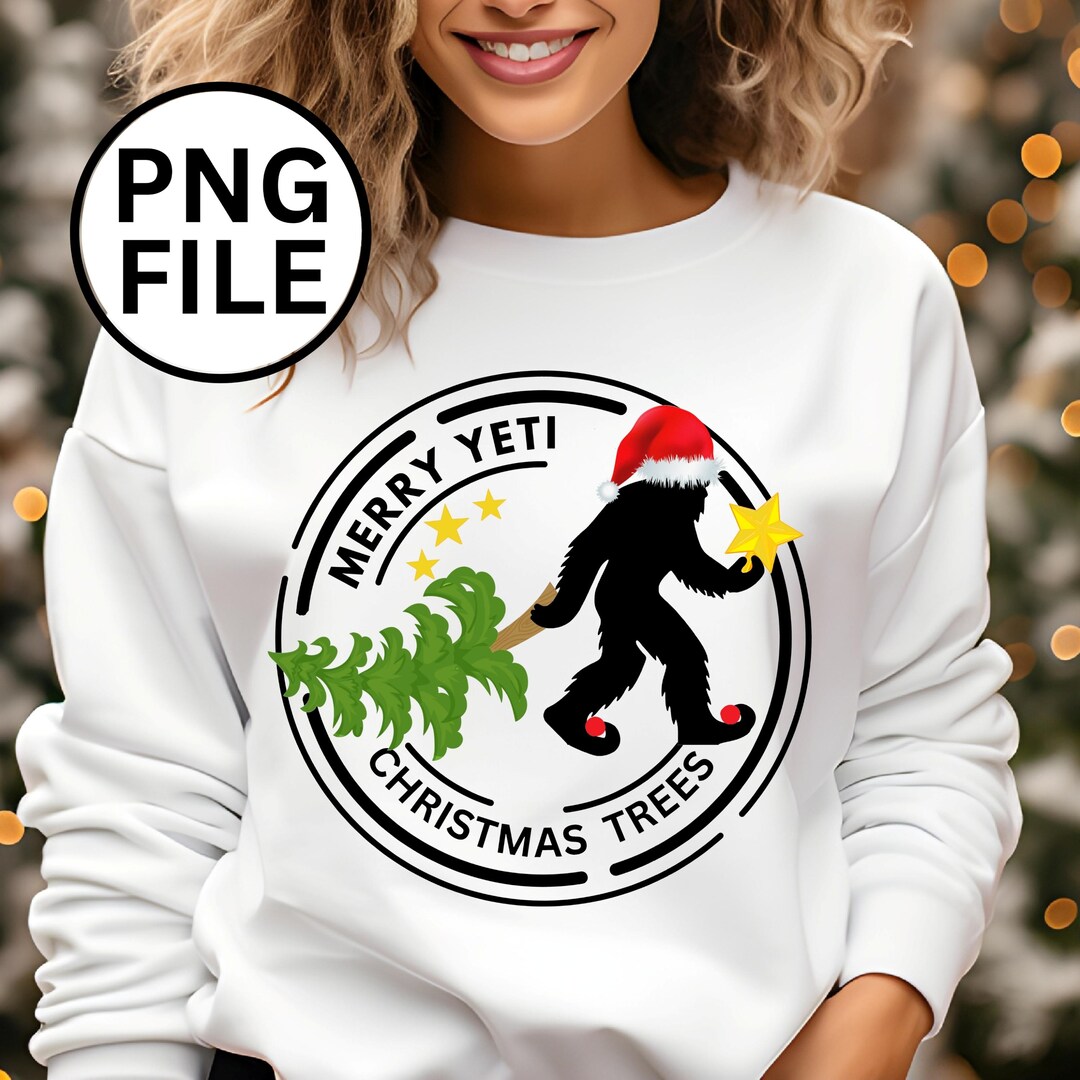 Yeti Christmas Tree Farm PNG Instant Download Digital File Graphic for ...
