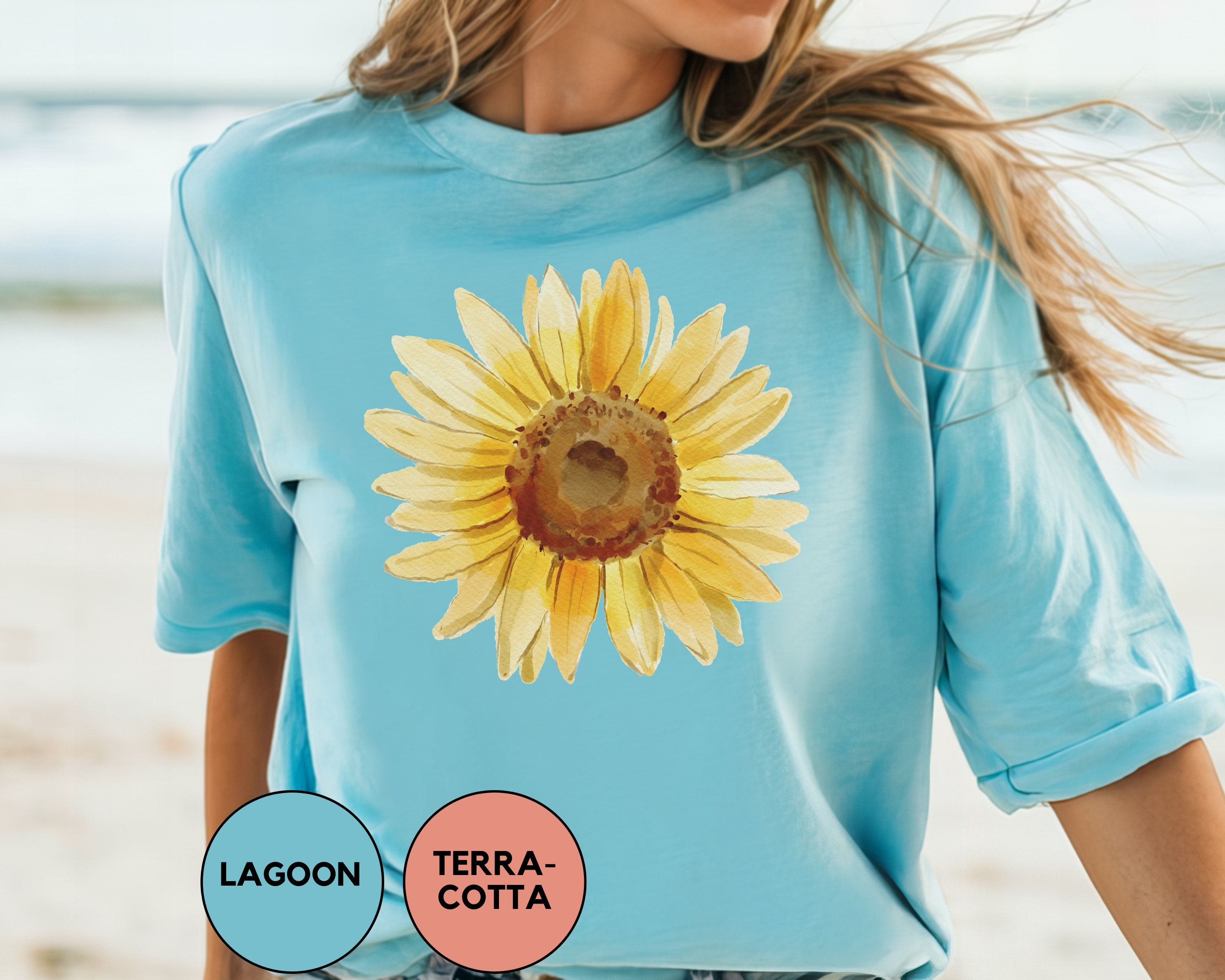 Sunflower Floral Tee Shirt Sun Flower Tshirt Garden T Womens Fall T ...