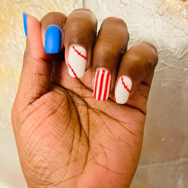 Baseball Nails - Etsy