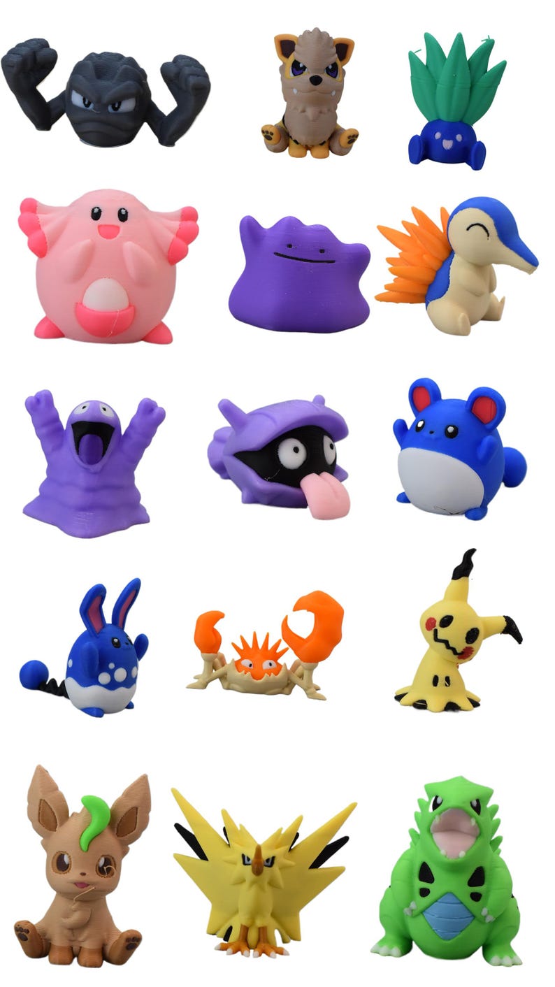 3D Printed Pokemon Miniatures, Valentines Day Gift - Etsy