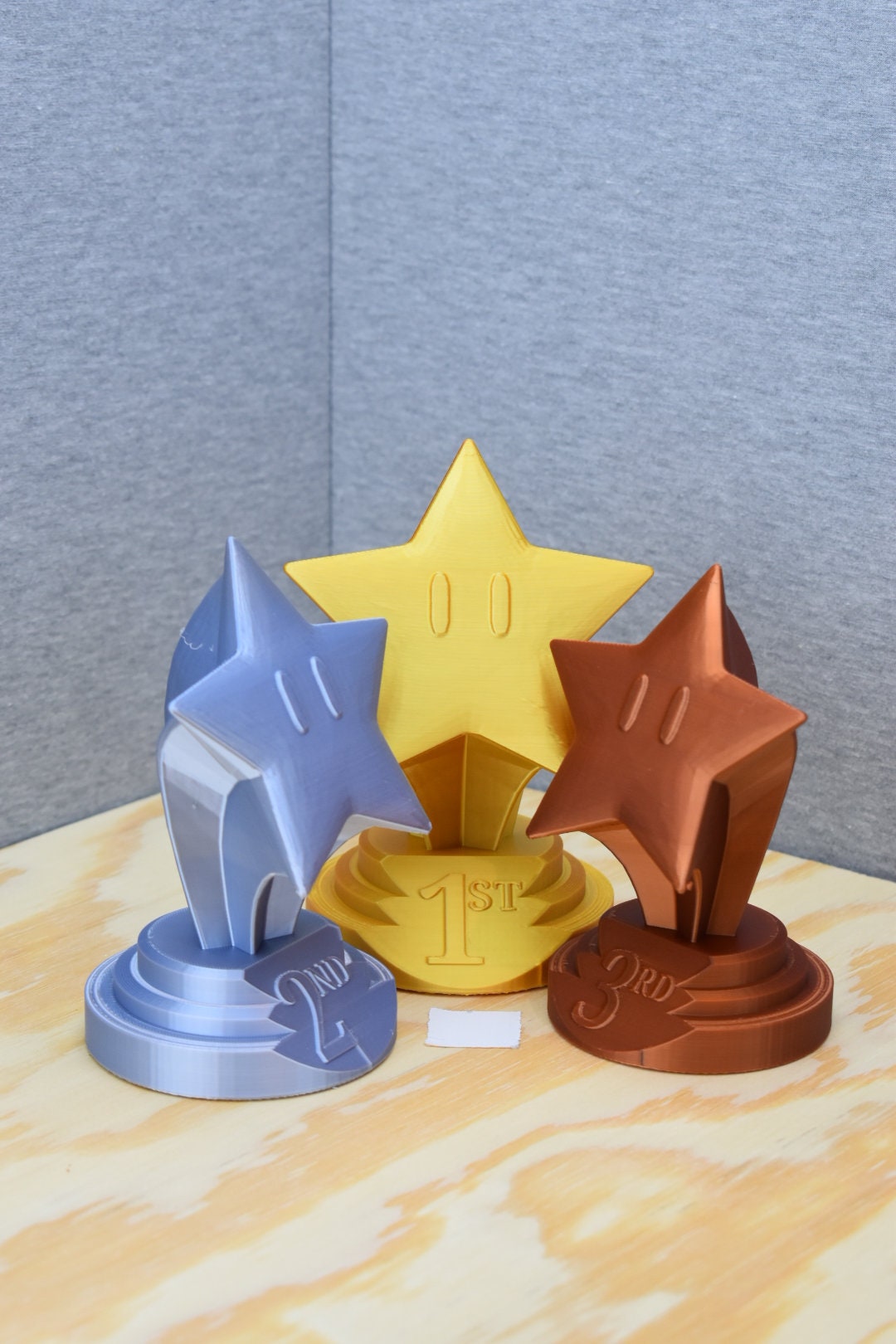 3D Printed Mario Star Trophy Awards, Gold, Silver, Bronze - Etsy