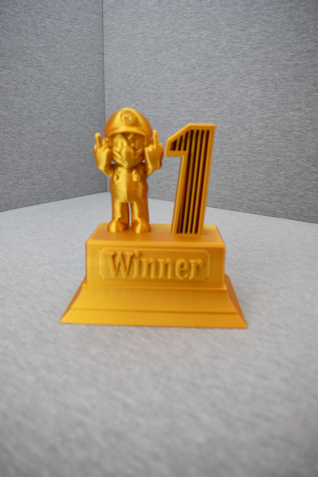 Crude Mario Trophy With Hidden Text - Vulgar Mario Award - Adult Mario ...
