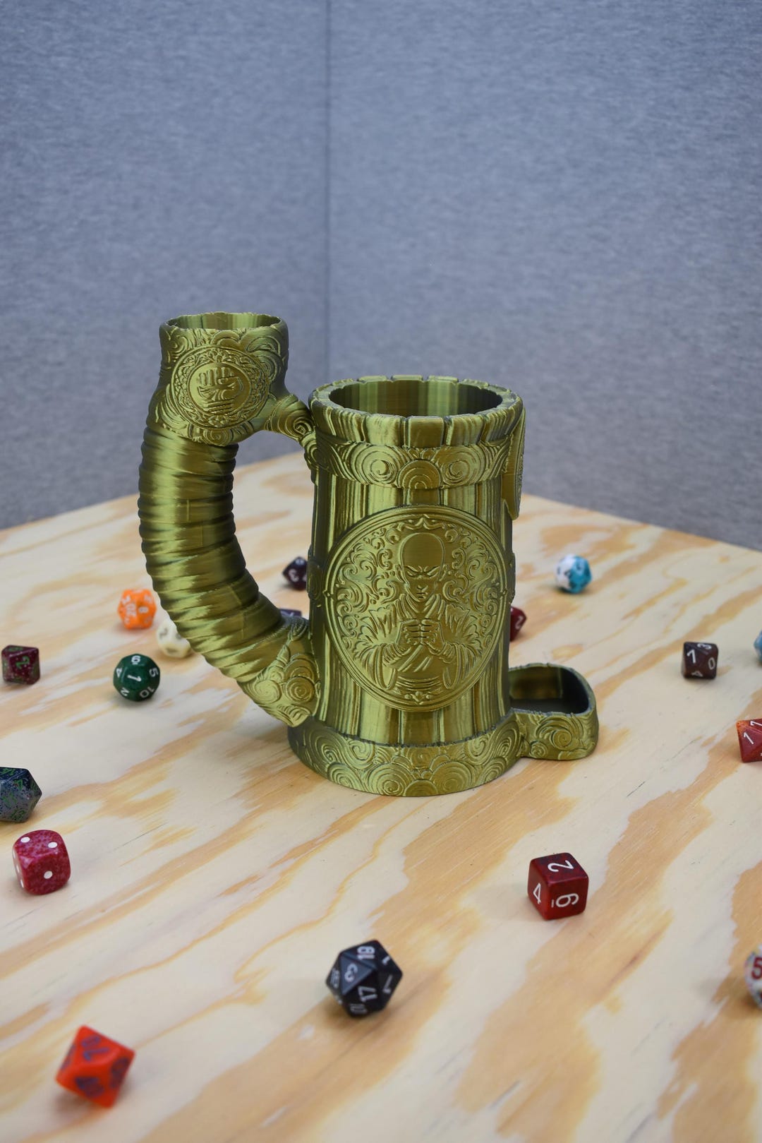 Front Facing Monk Dice Tower With Built in Can Cozy - Dungeons and ...