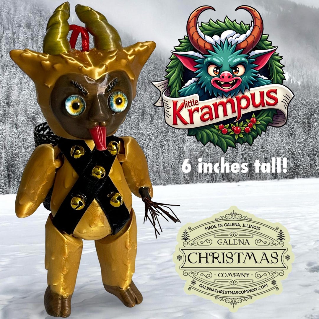 Little Krampus – the Anti-elf on the Shelf 6-inch Ornament Gold/black ...