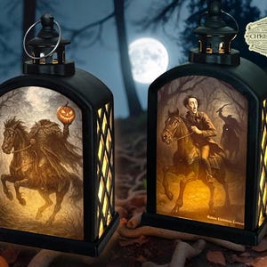 Sleepy Hollow LED Lantern: Headless Horseman & Ichabod Crane - Etsy
