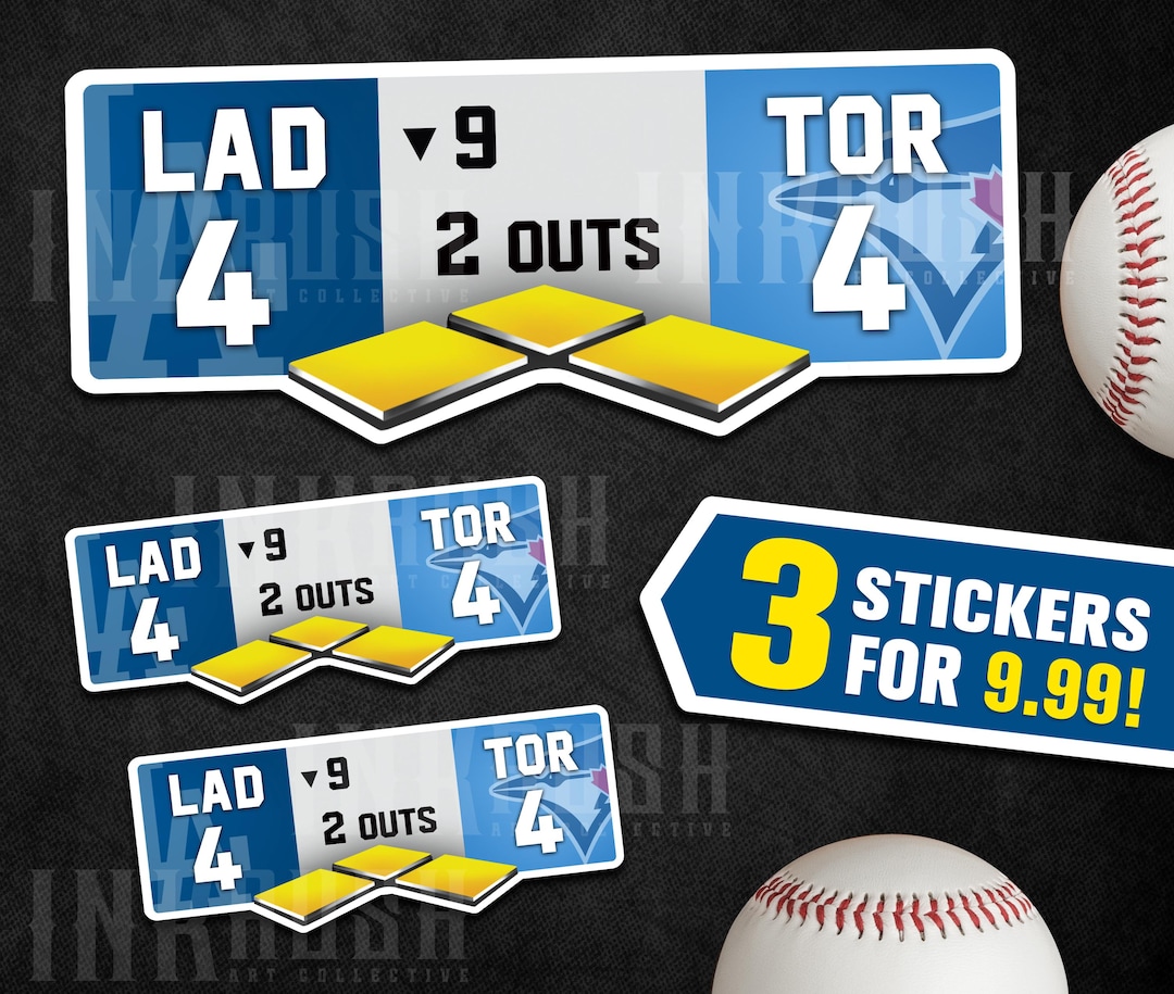Baseball Scoreboard Sticker Set: 9th Inning, Water Resistant Vinyl - Etsy