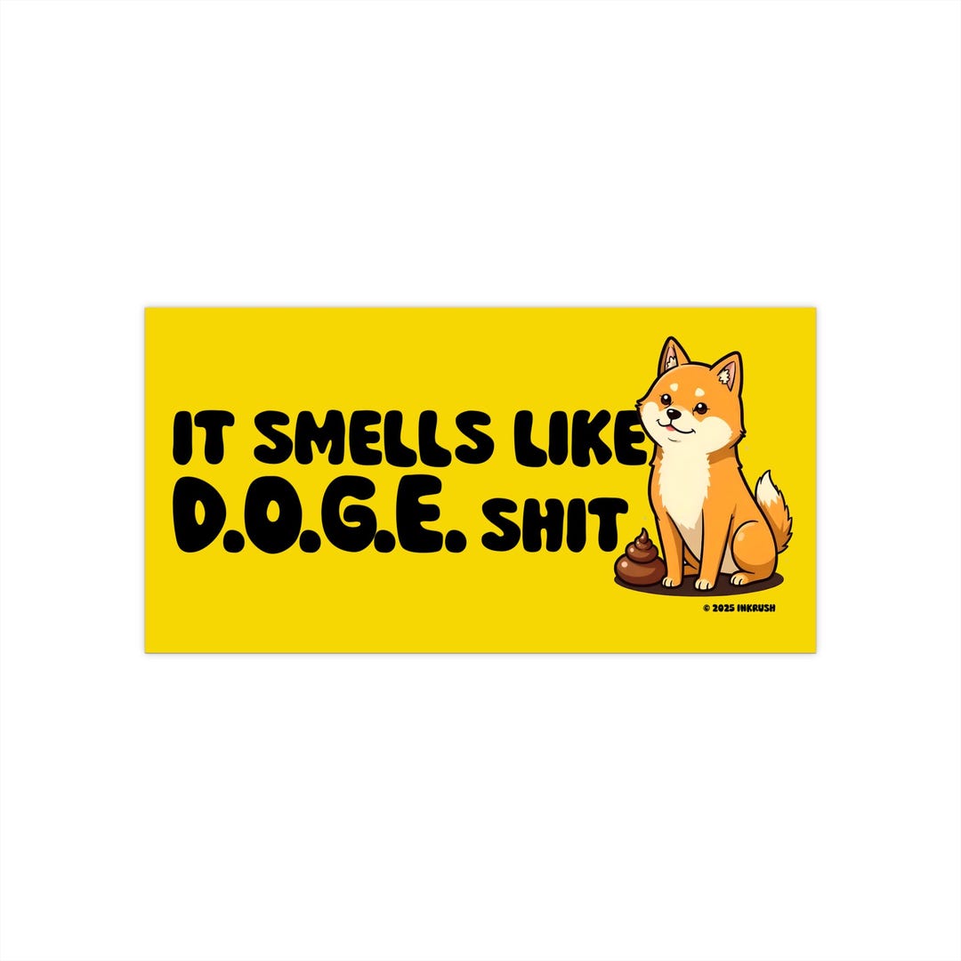 Funny Shiba Inu D.O.G.E. Poop Cartoon Style Sticker, It Smells Like D.O ...