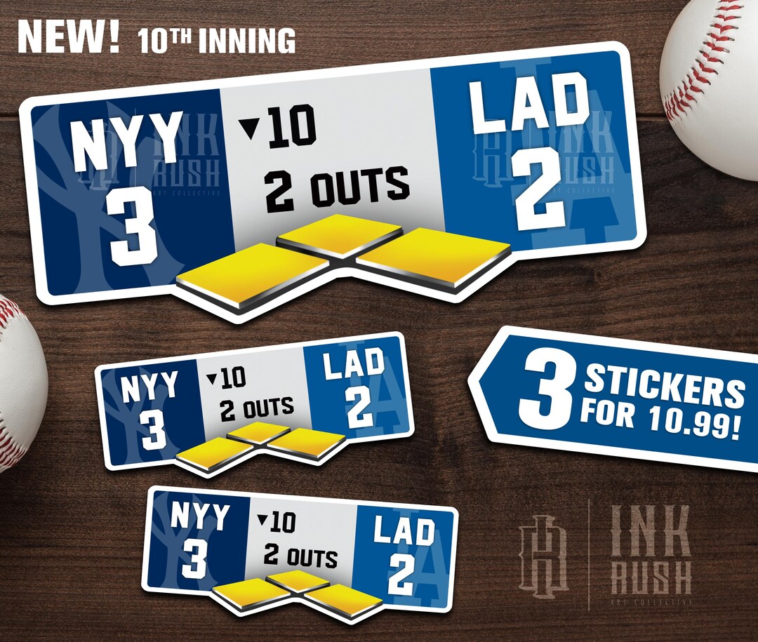 10th Inning World Series Walkoff Score Baseball Indoor/outdoor Kiss Cut ...