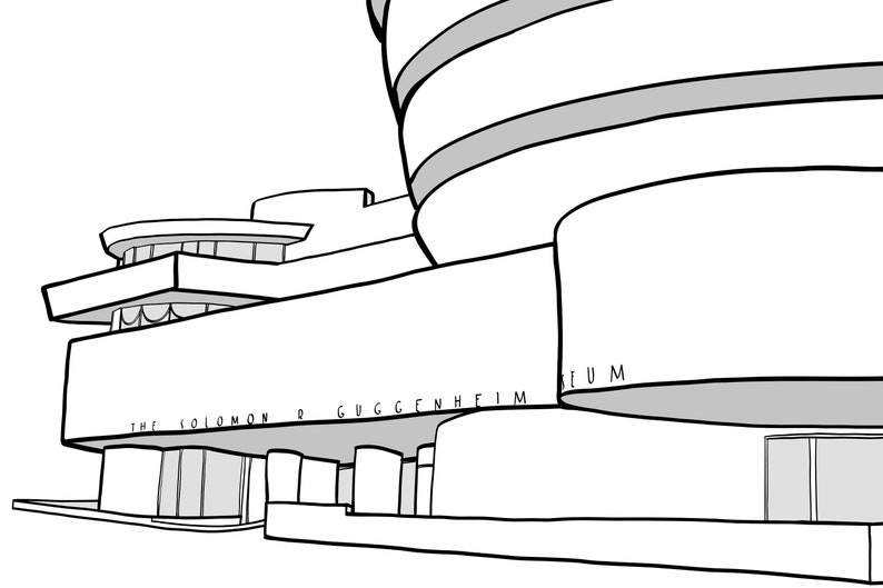 Frank Lloyd Wright | Guggenheim Museum | Modern Architecture Print ...
