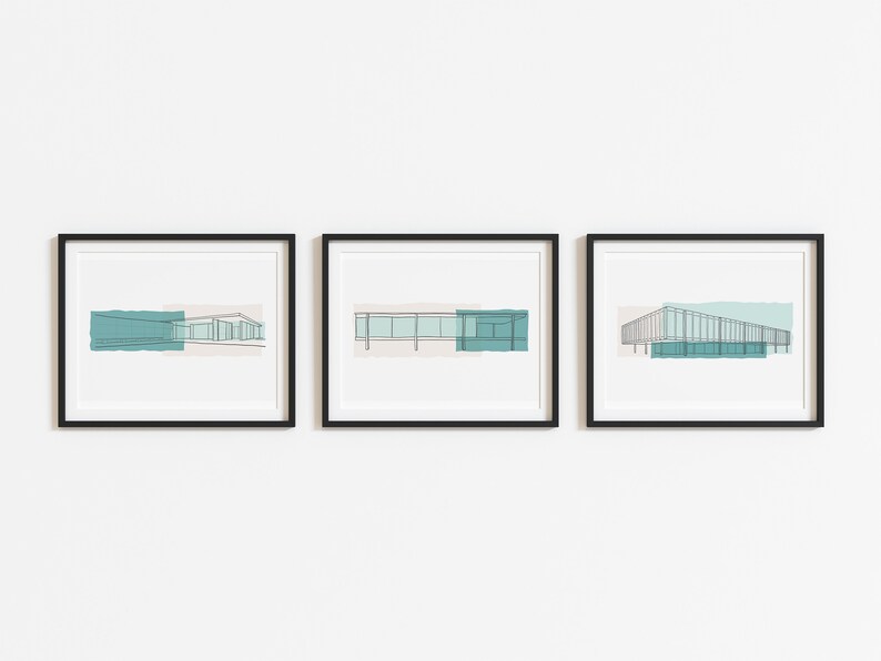 Mies Van Der Rohe | Bacardi Office | Modern Architecture Print ...