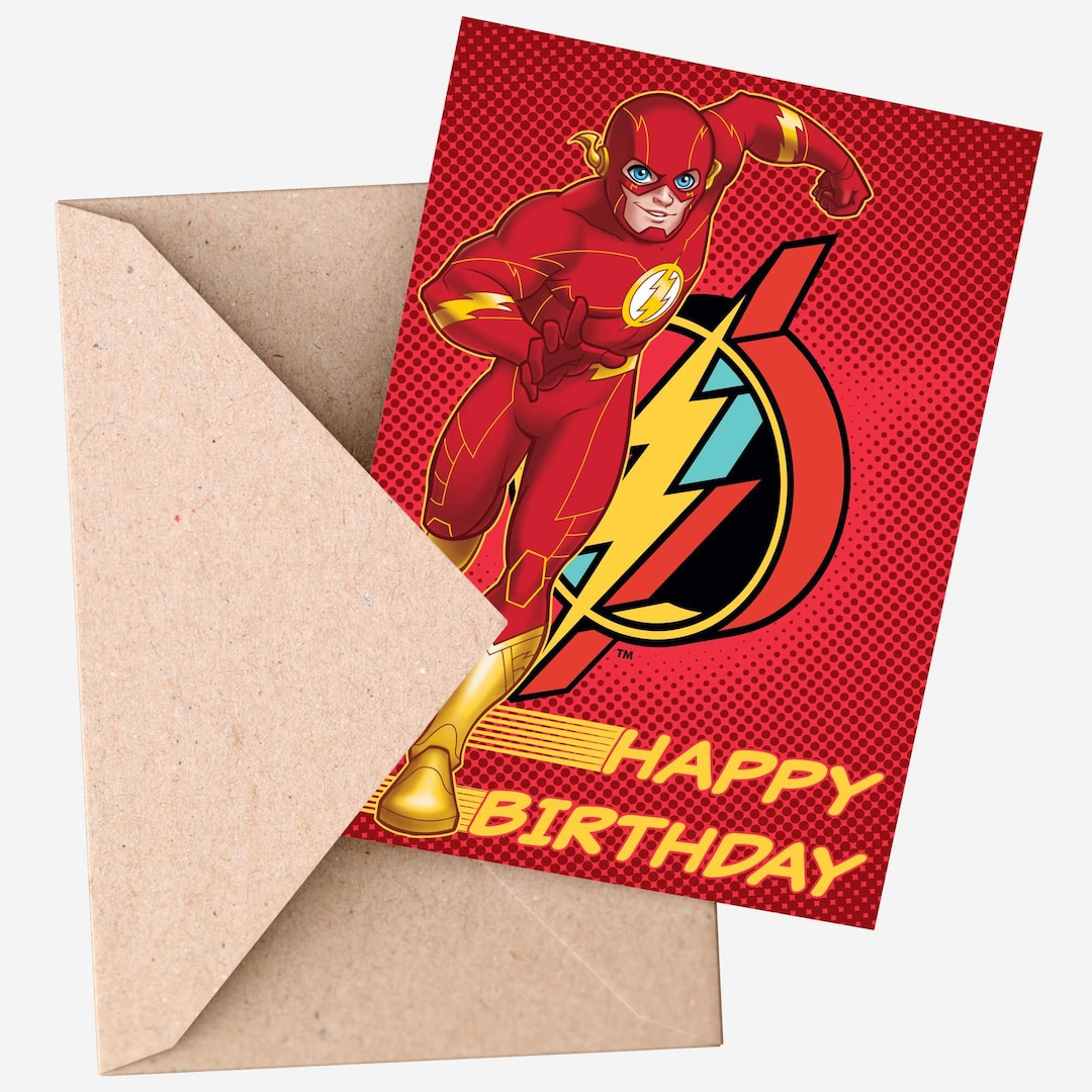 Official the Flash Happy Birthday Greetings Card - Etsy