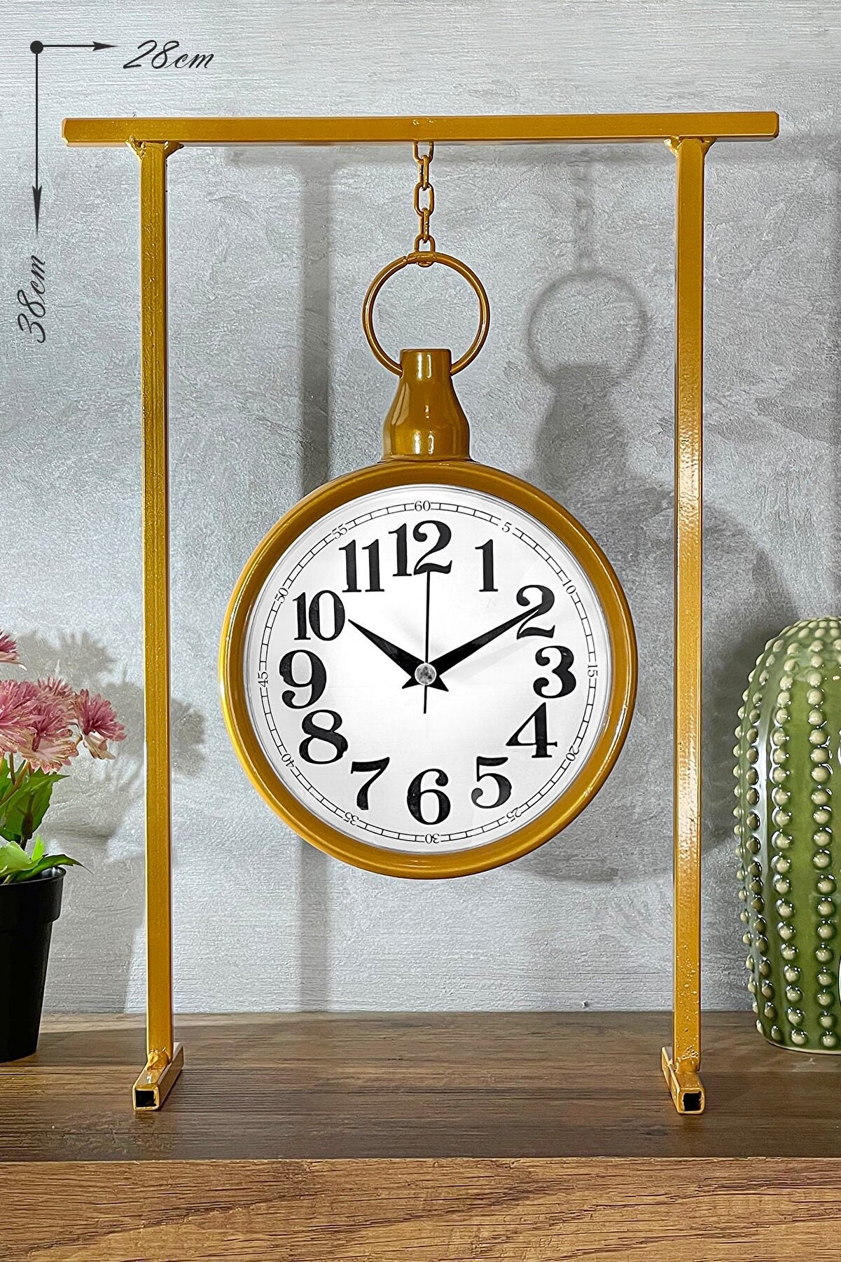 Gold Desk Clock Table Clock Classic Small Round Clock With - Etsy