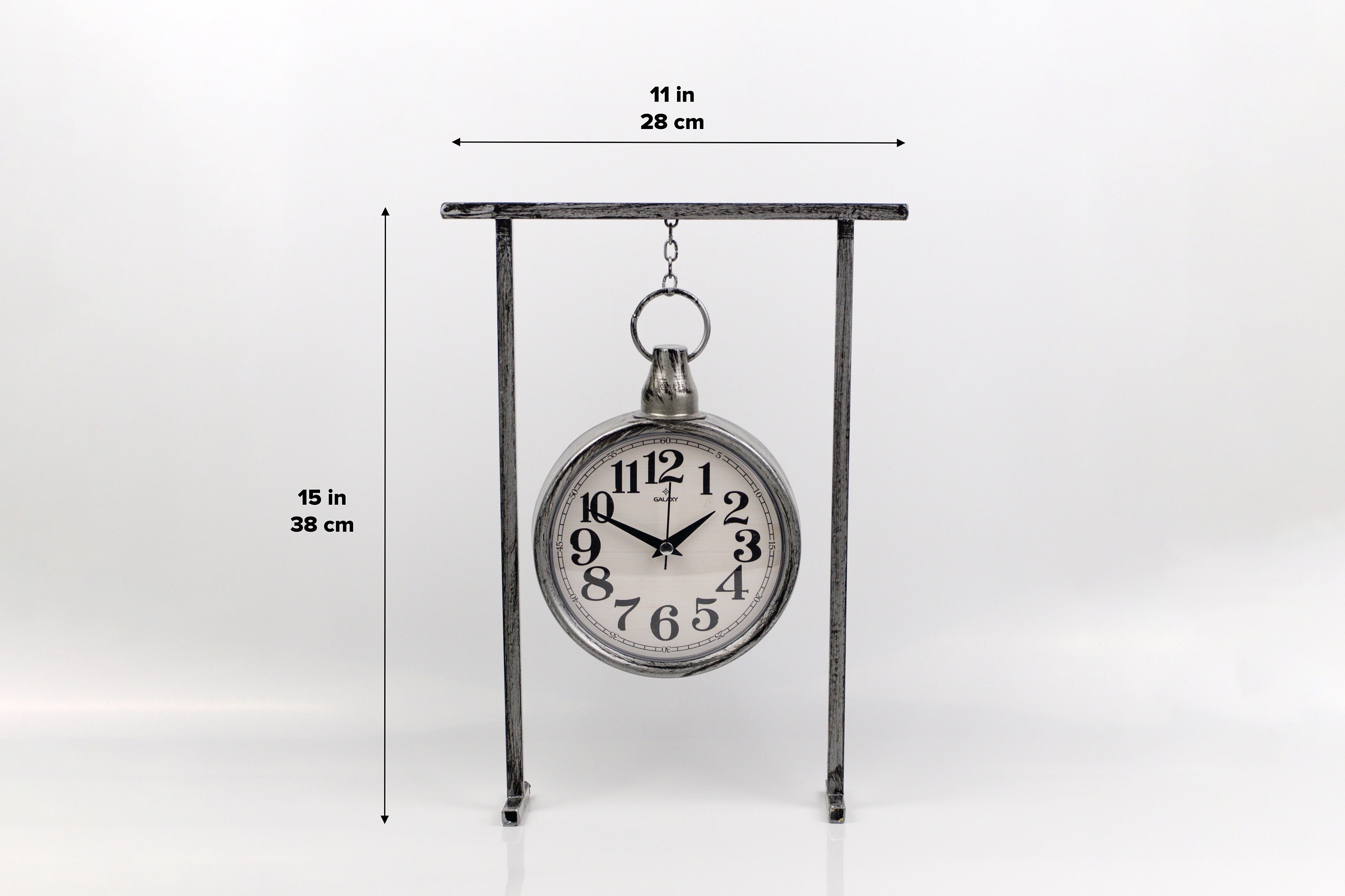 Silver Desk Clock, Table Clock, Classic Small Round Clock With ...