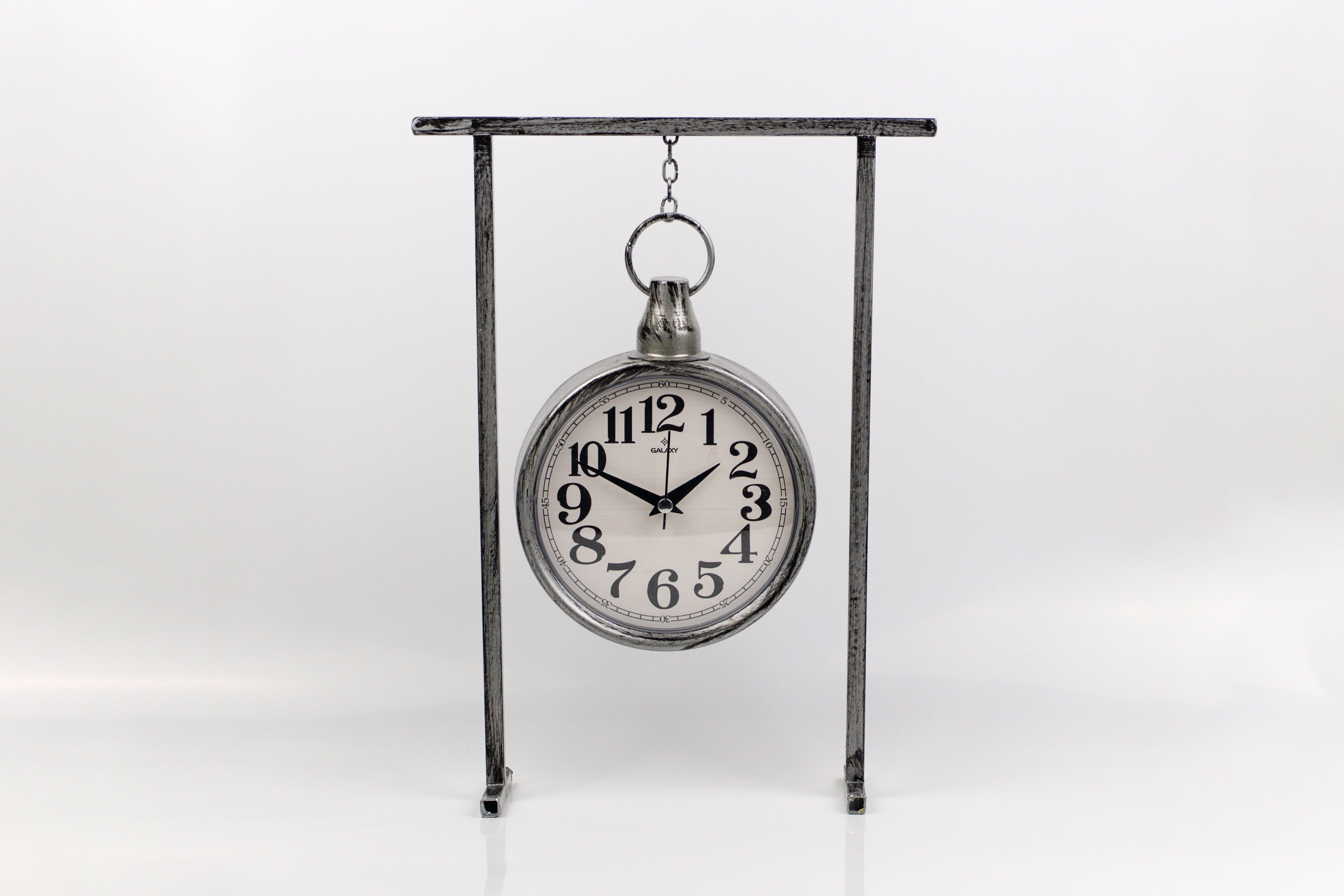 Silver Desk Clock, Table Clock, Classic Small Round Clock With ...