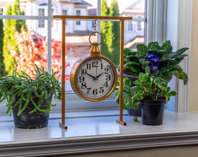 Gold Desk Clock, Table Clock, Classic Small Round Clock With ...