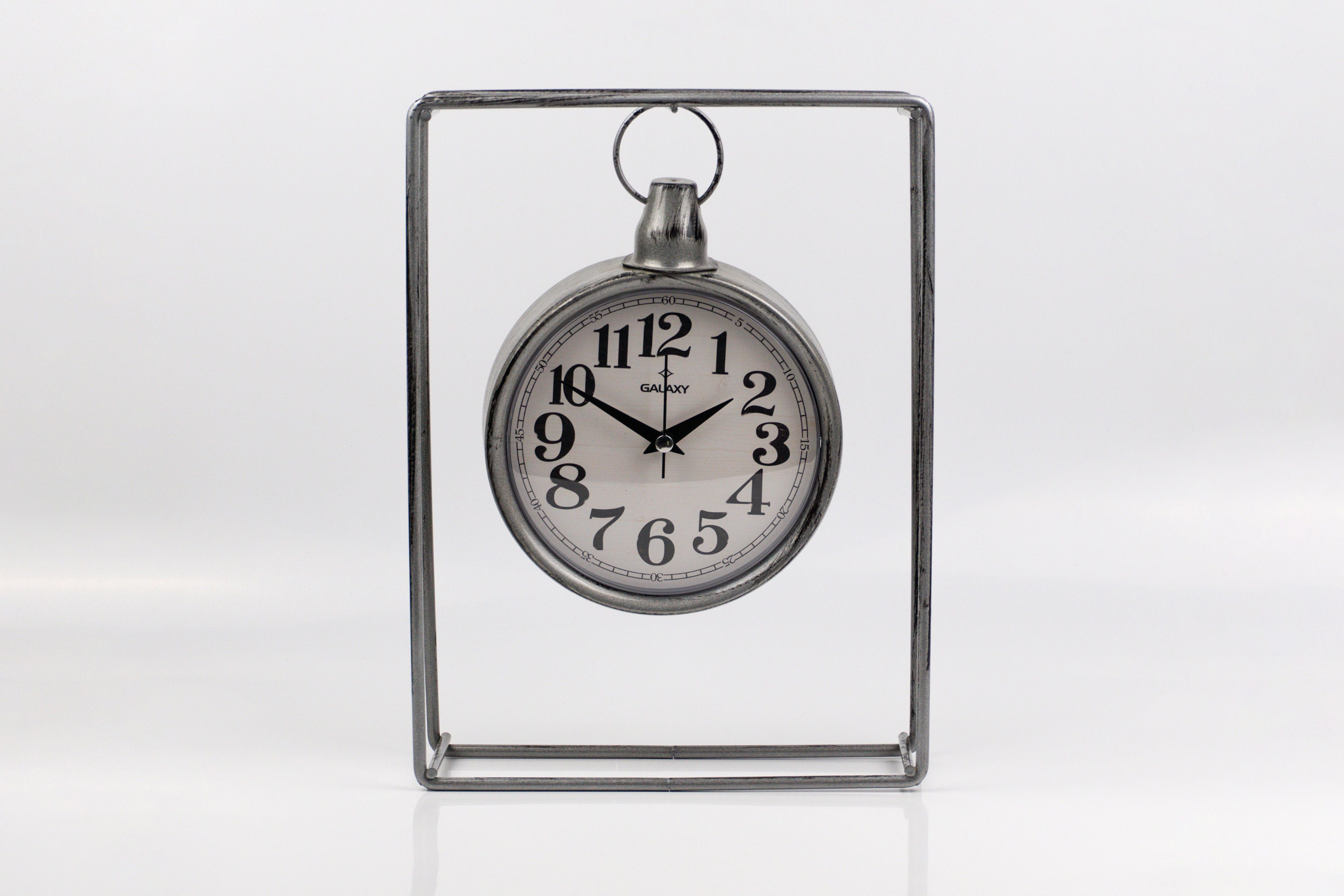 Silver Desk Clock, Table Clock, Classic Small Round Clock With ...