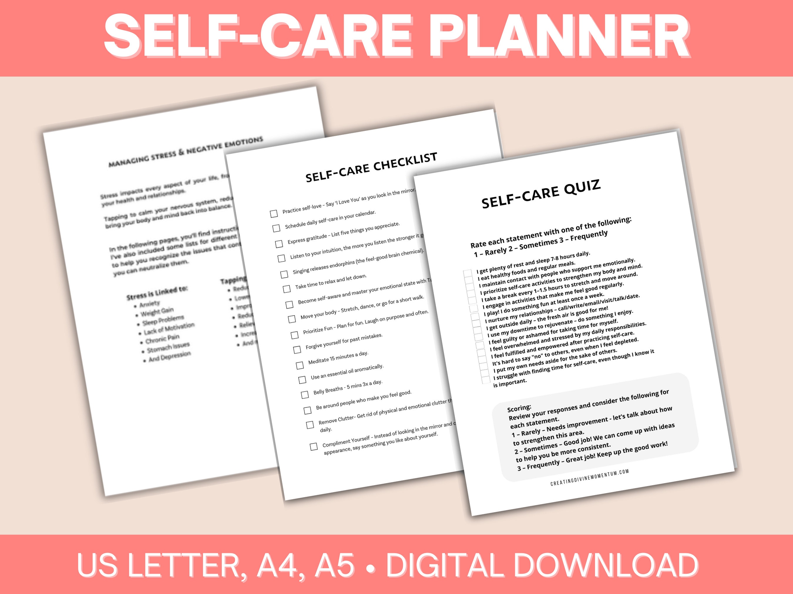 Self-care Planner Printable | Self-love Journal | Mental Health ...