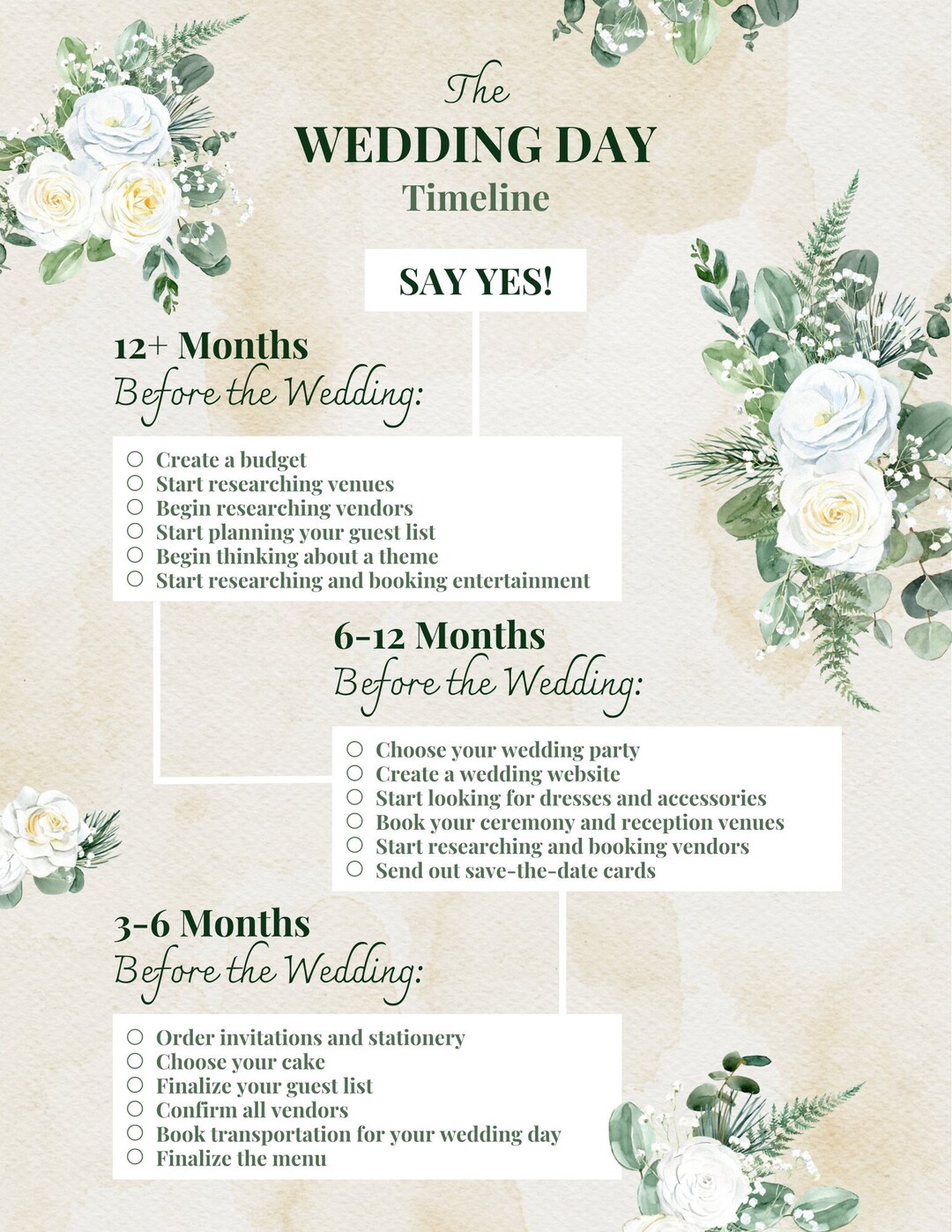 Ultimate Wedding Checklist PDF Printable Wedding Planner Instant ...