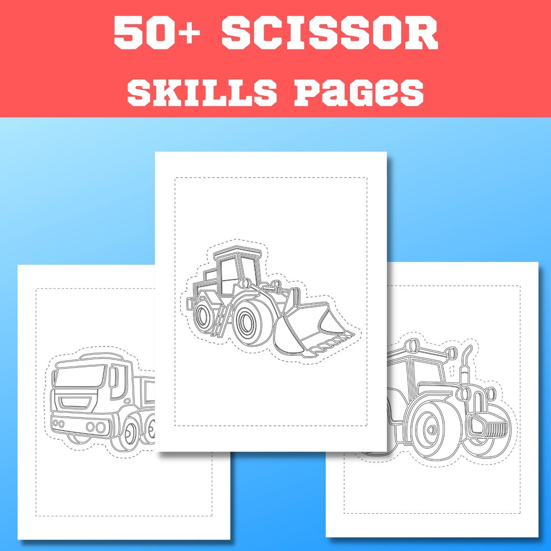 50 Scissor Skills Sheets for Kids instant Download - Etsy
