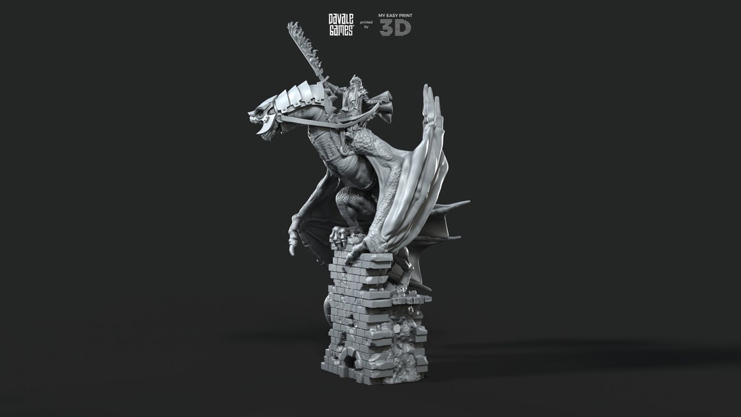 Wyvern With Dark Mage ver. 2 Davale Games 3D Printed With High Quality ...