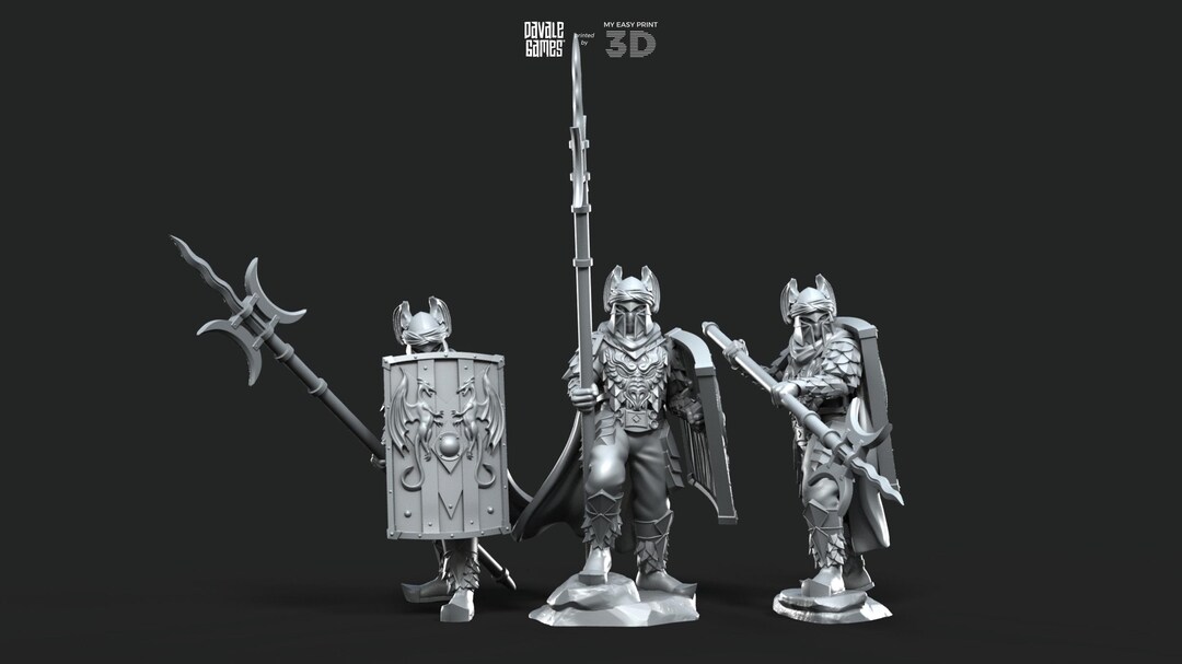 Dragon Army Elite Pikemen and Shield - Davale Games - 3D Printed With ...