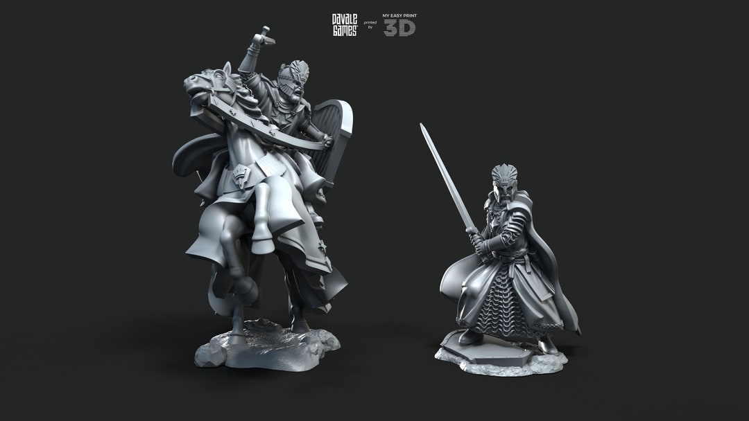 High Human King With Helmet Foot and Mounted Davale Games 3D Printed ...