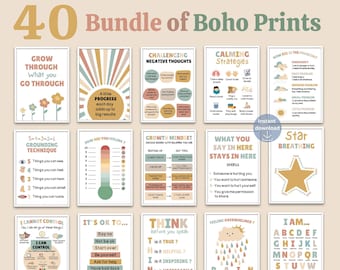 40 Boho School Counselor Posters, School Psychology Office Decor Poster ...