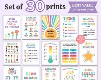 40 Boho School Counselor Posters, School Psychology Office Decor Poster ...