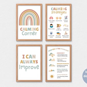 30 Boho Calming Corner Posters Printable, Calm Corner Sign, Calming ...