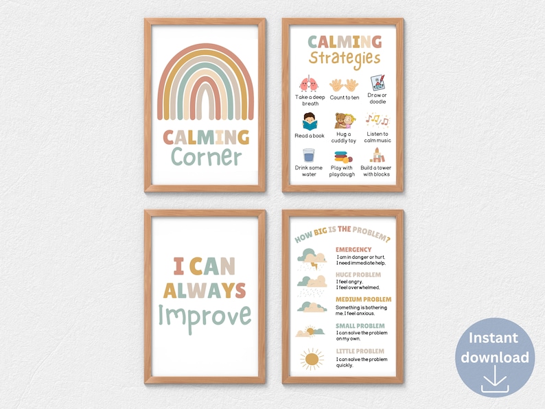 50 Boho Calming Corner Posters, Calm Down Corner Sign, Calm Corner Sign ...