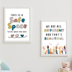 12 Inclusion Posters, Inclusive Classroom Decor Poster, Safe Space Sign ...
