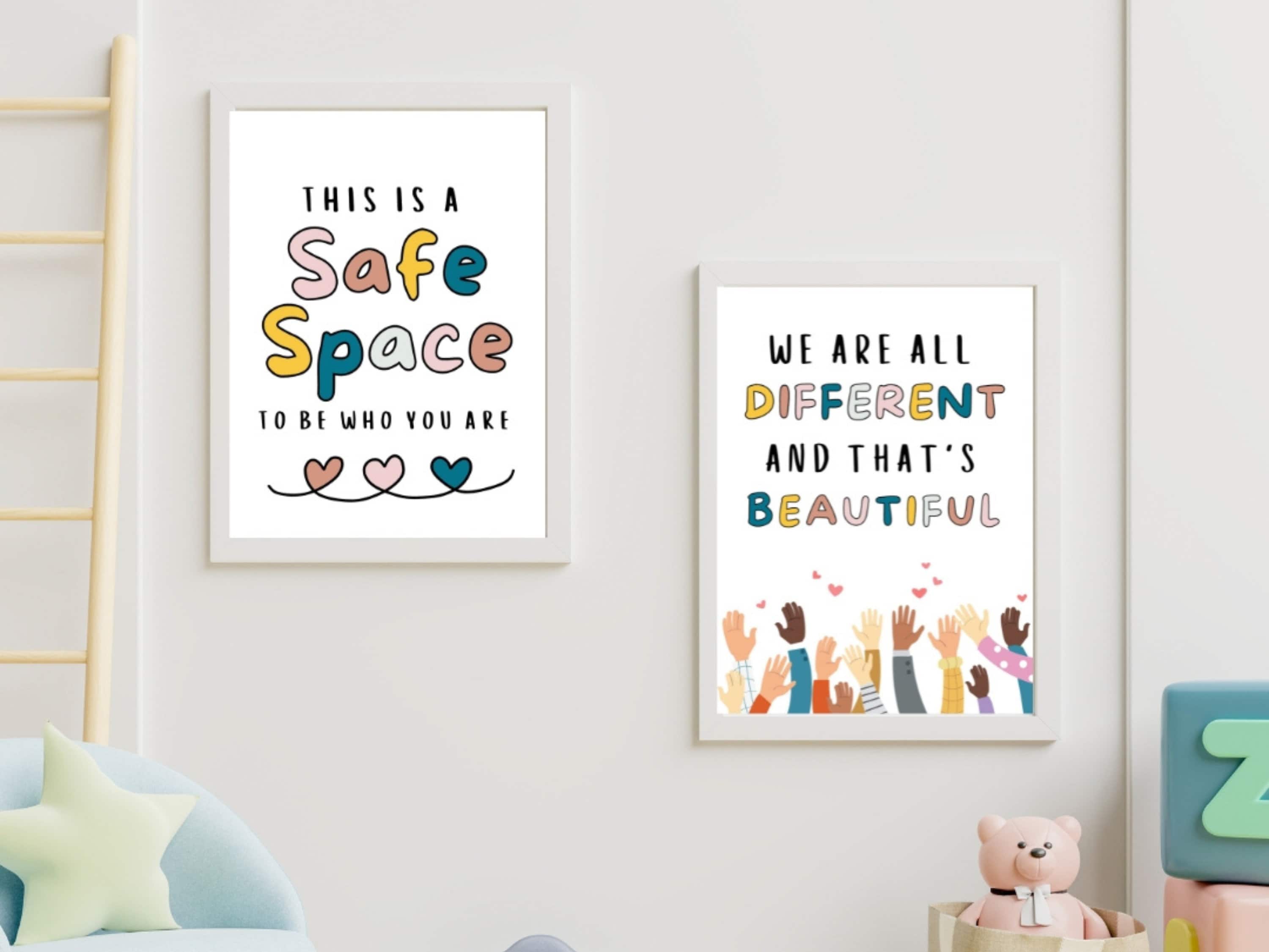 12 Inclusion Posters, Inclusive Classroom Decor Poster, Safe Space Sign ...