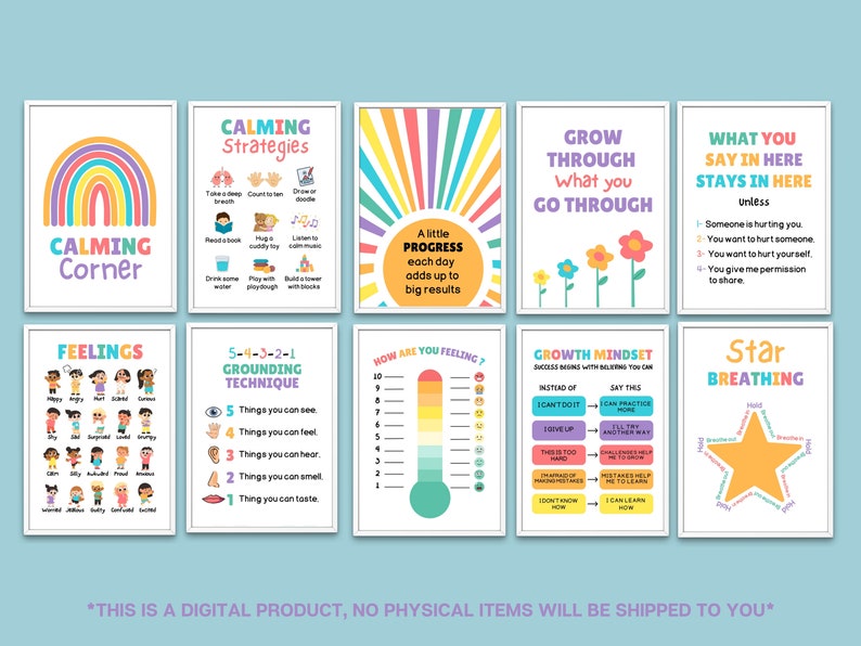 20 Calming Corner Posters Printable, Calm Corner Sign, Calm Down Corner ...