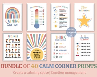 30 Boho Calming Corner Posters Printable, Calm Corner Sign, Calming ...