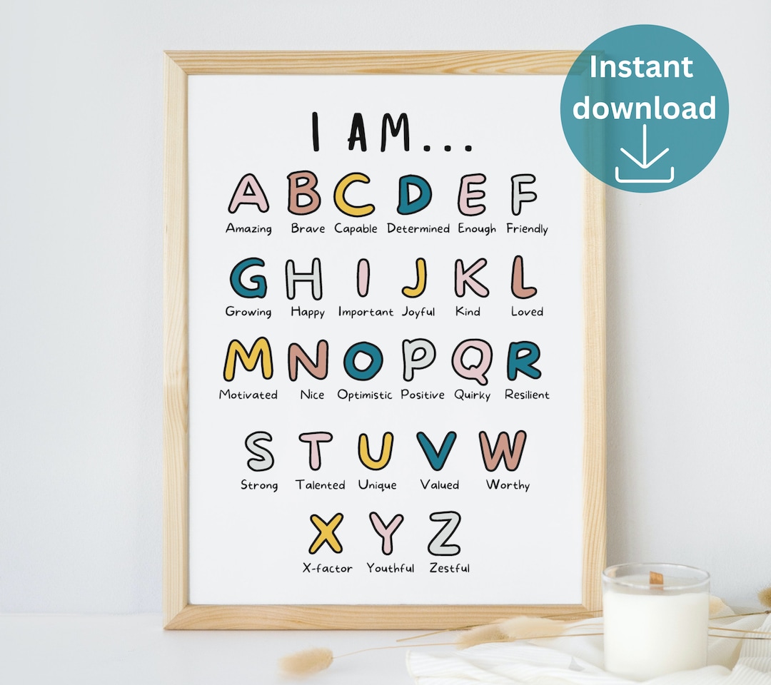 I Am Poster Affirmations Wall Art for Kid-inspirational Wall Art-wall ...