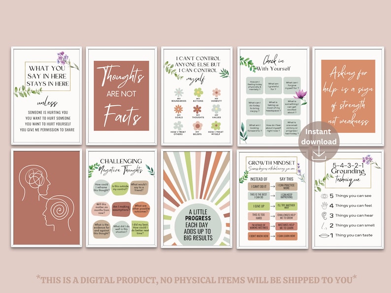 20 Therapy Office Decor Mental Health Poster Therapist Decor Therapy ...