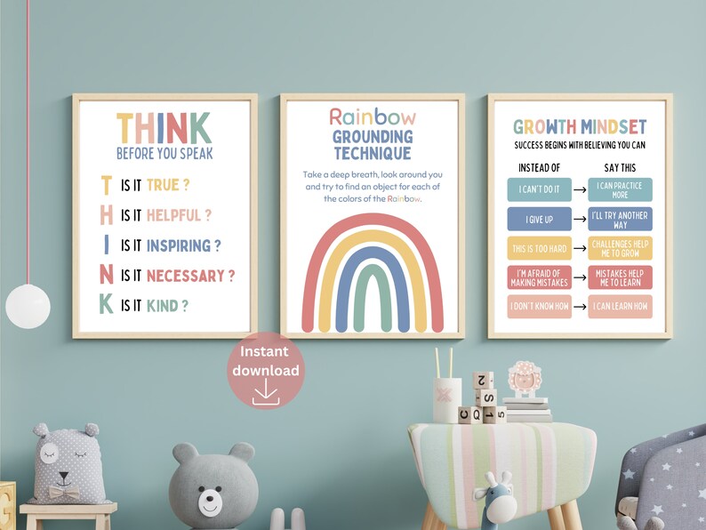 30 Printable Calm Corner Posters: Kids' Posters & Calm Down Sign ...