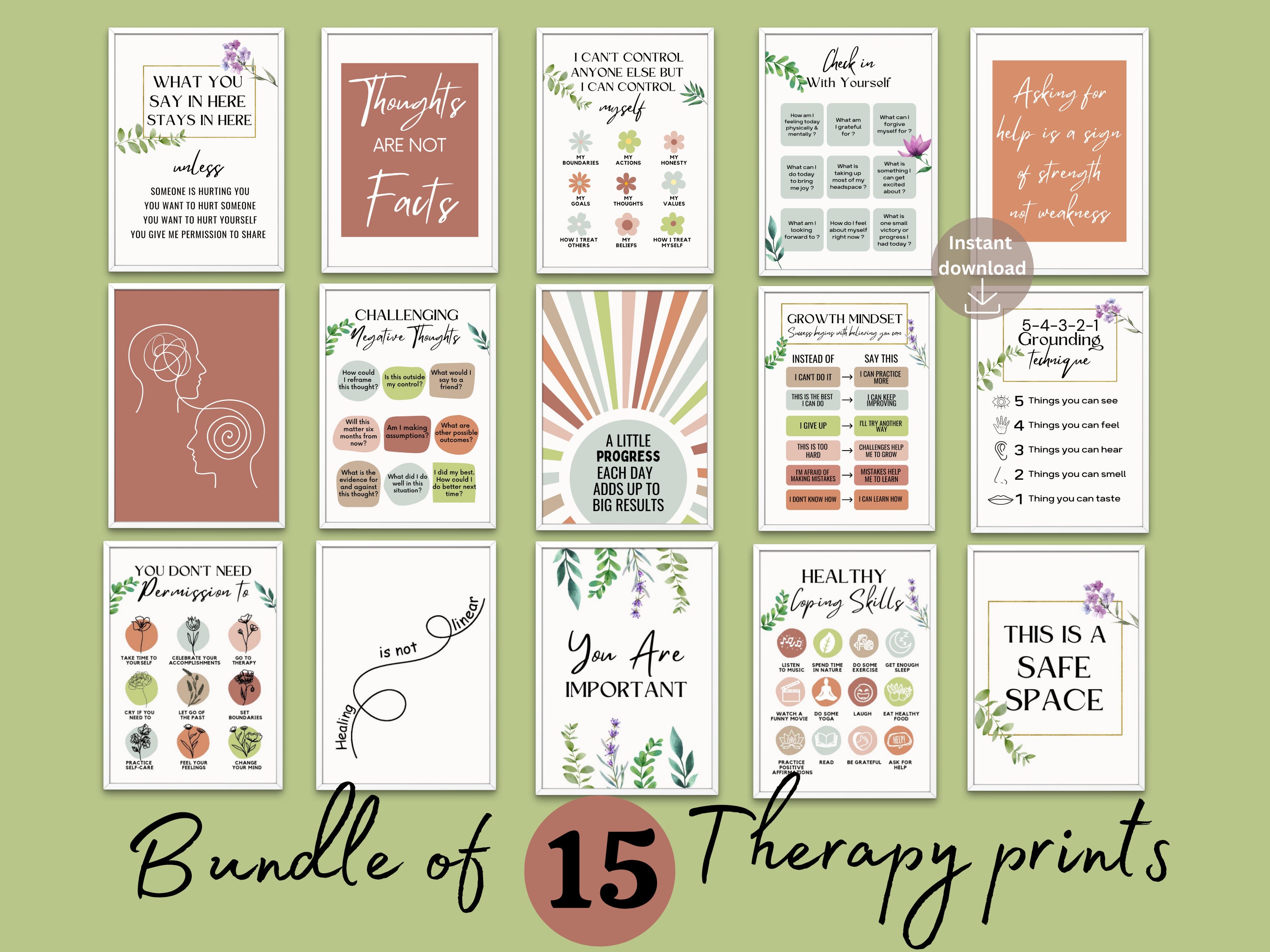 15 Therapist Office Decor Signs Therapy Wall Art Counseling Posters ...